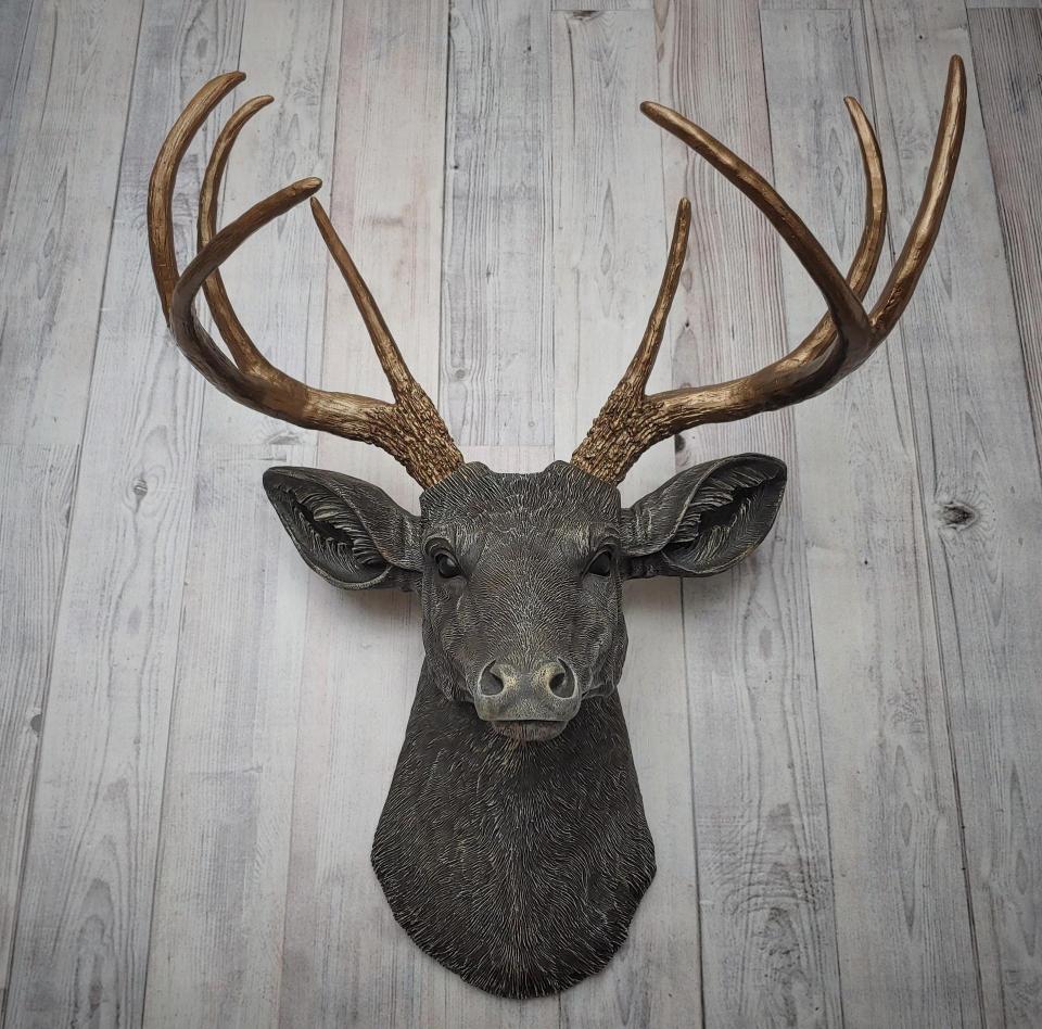 Brown Metal Stag Head